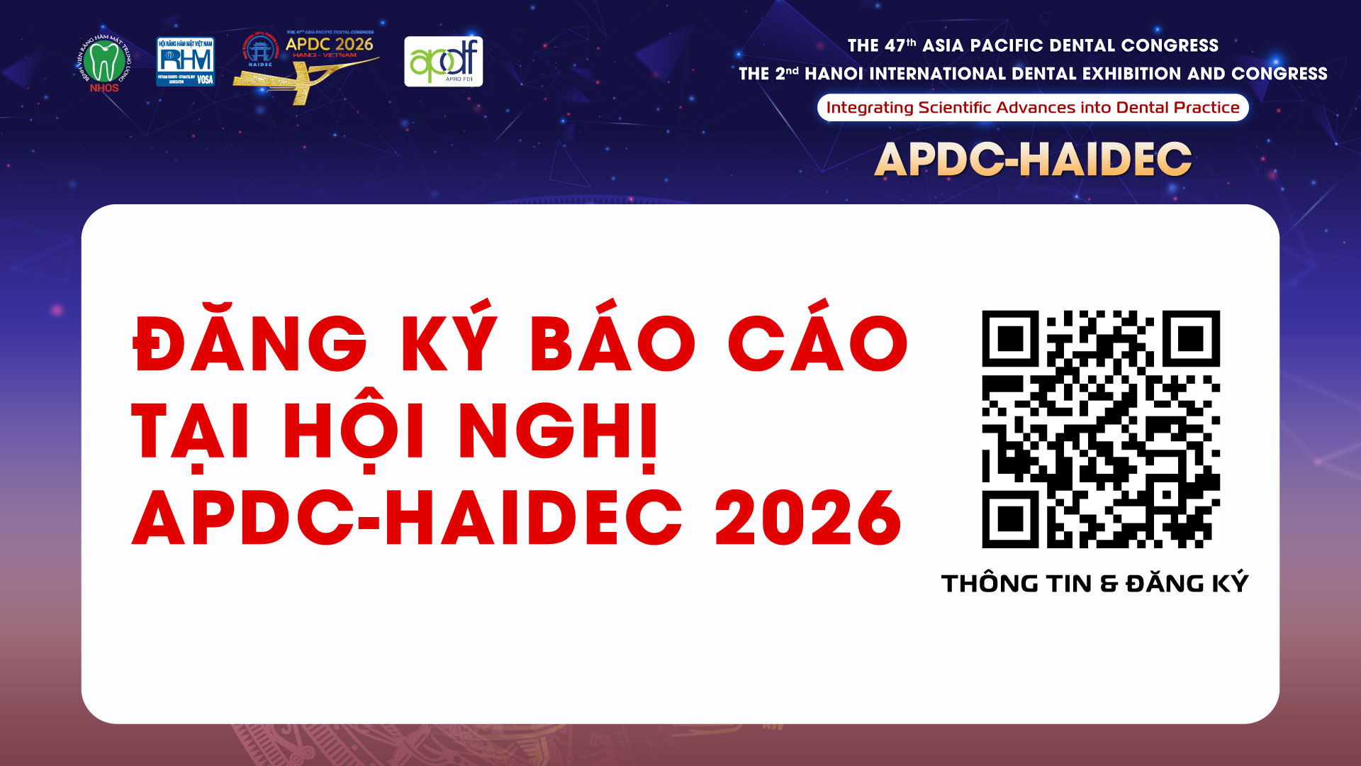 THÔNG BÁO: ĐĂNG KÝ THAM GIA BÁO CÁO TẠI HỘI NGHỊ APDC-HAIDEC 2026